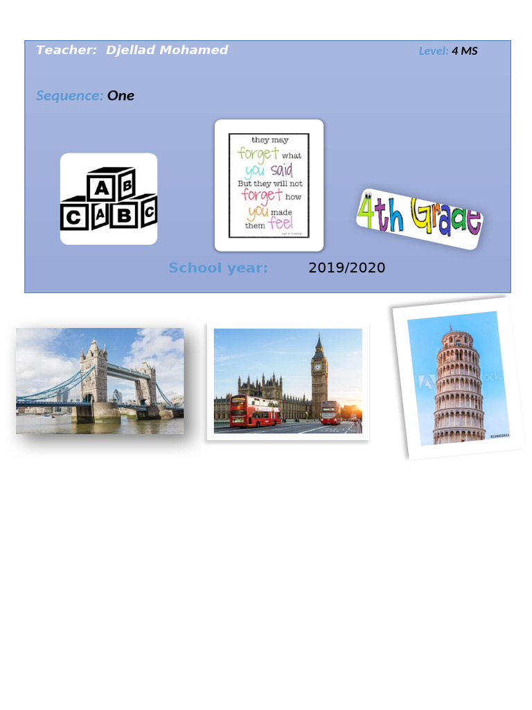 4MS. Sequence One by Mr. Djellad Mohamed | PDF | Vowel | Consonant