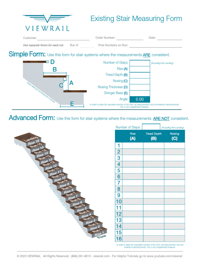 Rise & Run Measurement Form | PDF | Stairs | Garden Features