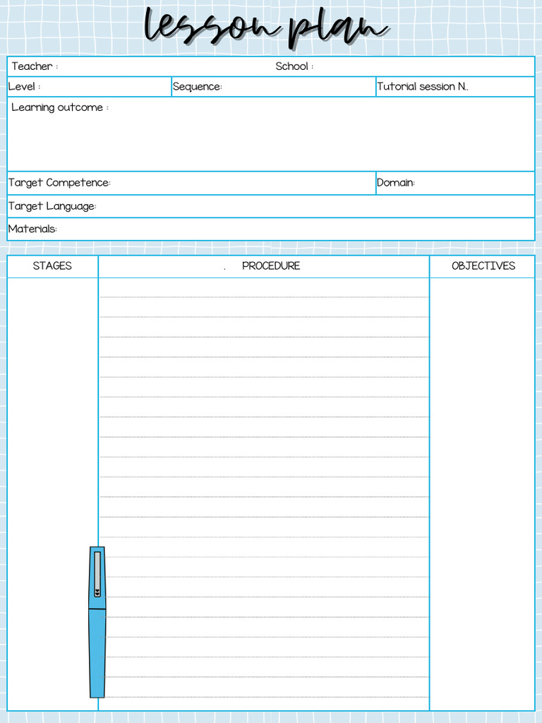 Tutorial Session Plan Template (Dalila Ouchen | PDF