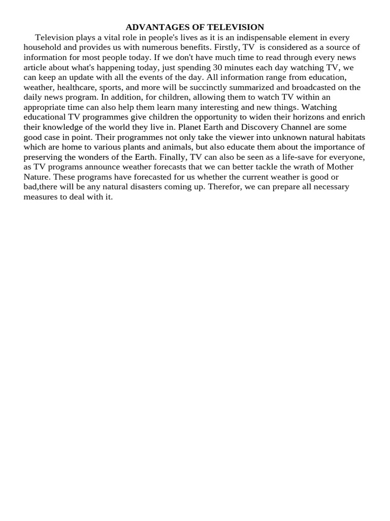TV's Role in Daily Life | PDF