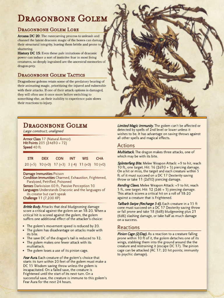 Dragonbone Golem | PDF