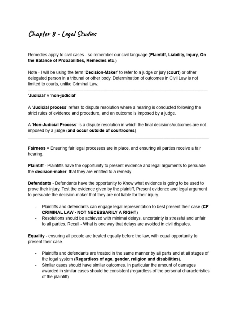 Civil Law Remedies and Dispute Resolution | PDF | Damages | Legal Remedy
