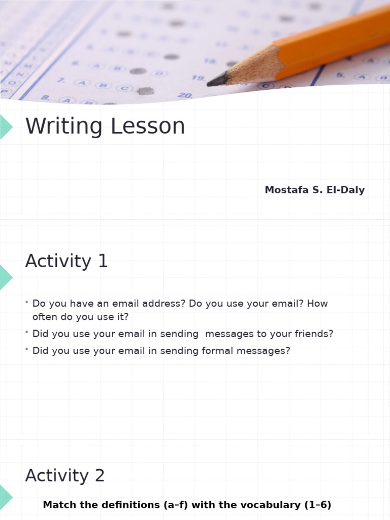 writing lesson | PDF | Human Communication