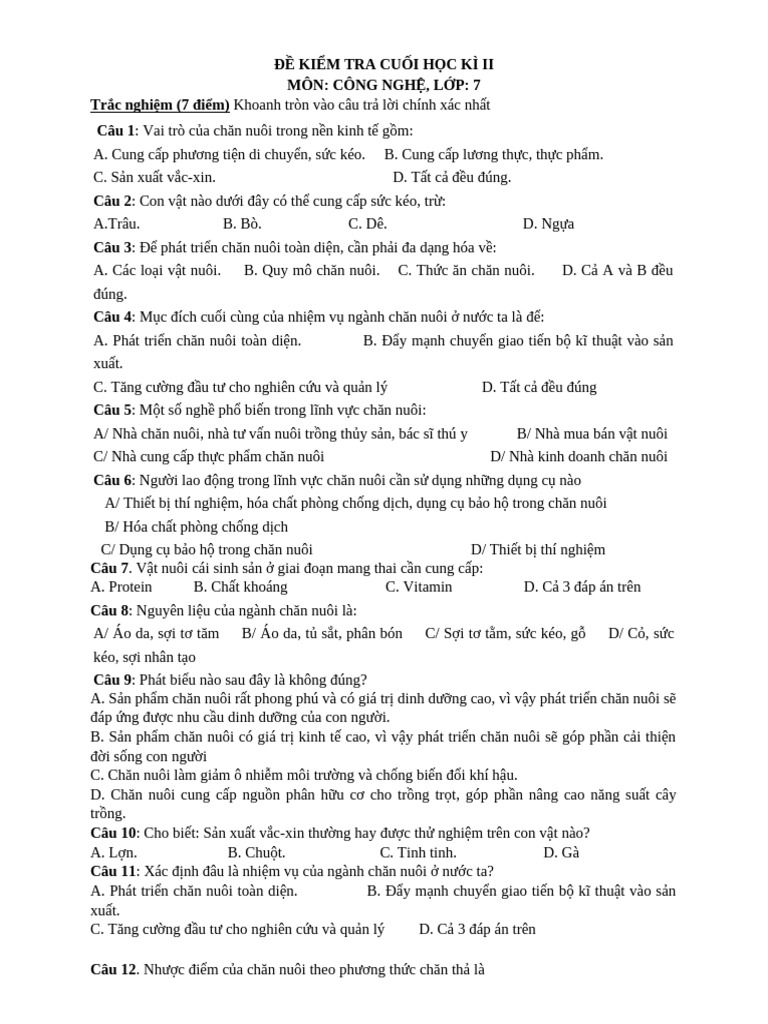 ĐỀ-CƯƠNG-CN7-CUỐI-HỌC-KÌ-II 2 | PDF