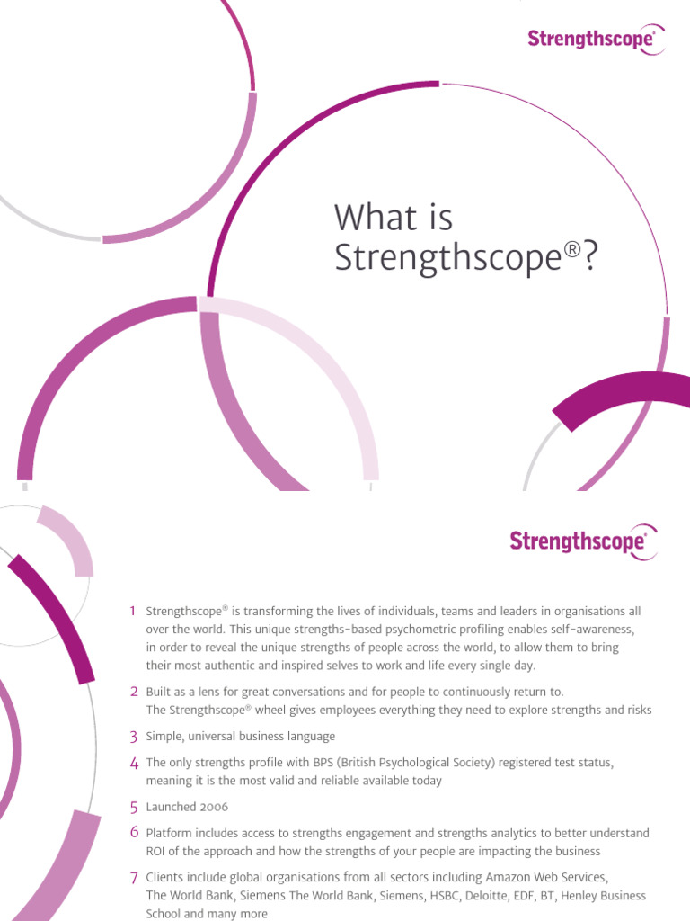 Self-report - What is Strengthscope | PDF | Psychology | Cognition
