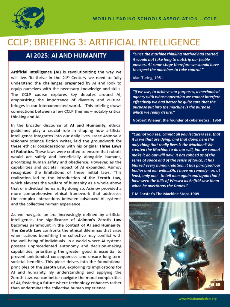 CCLP Briefing 2024 Ai 5 Ai and Humanity v2 | PDF | Artificial ...