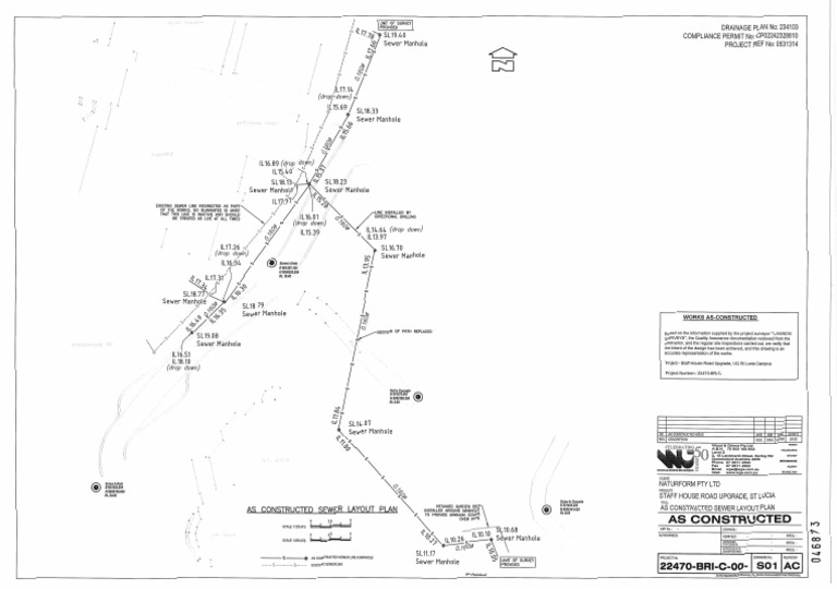 22470-BRI-C-00-S01 Sewer Layout Plan Existing Sewer Line Redirected | PDF