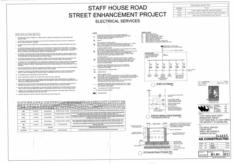 22470-BRI-E1.01 C1 Electrical Legend Single Line Diagram Schematic | PDF