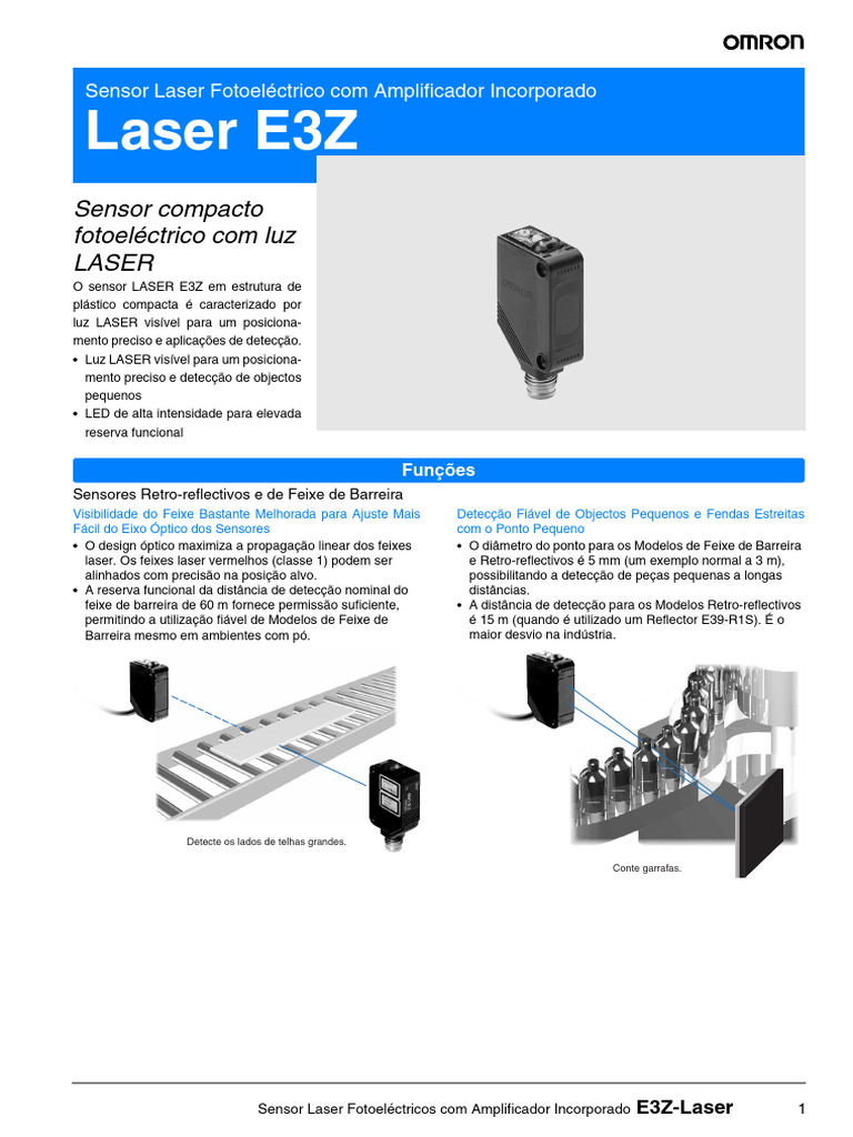 e3z Laser Series Datasheet Pt | PDF | Laser | Fonte de energia