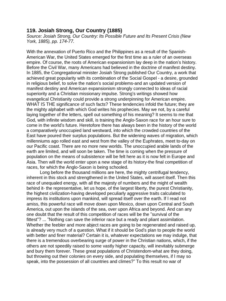 119 Josiah Strong Our Country (1885) | PDF