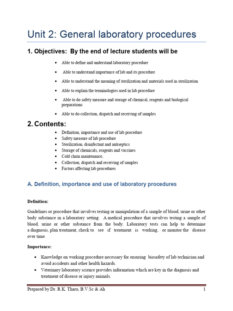 General Laboratory Procedures | PDF | Sterilization (Microbiology ...