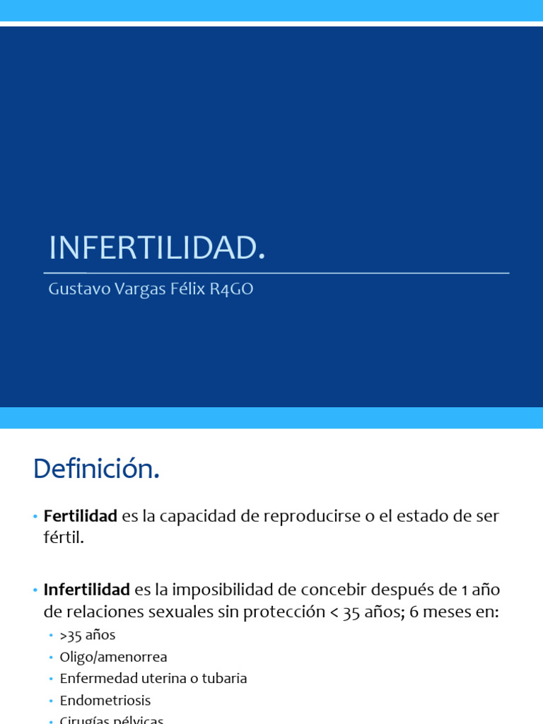 Infertilidad, Generalidades. Vargas Fã Lix | PDF | Reproducción humana | Ginecología