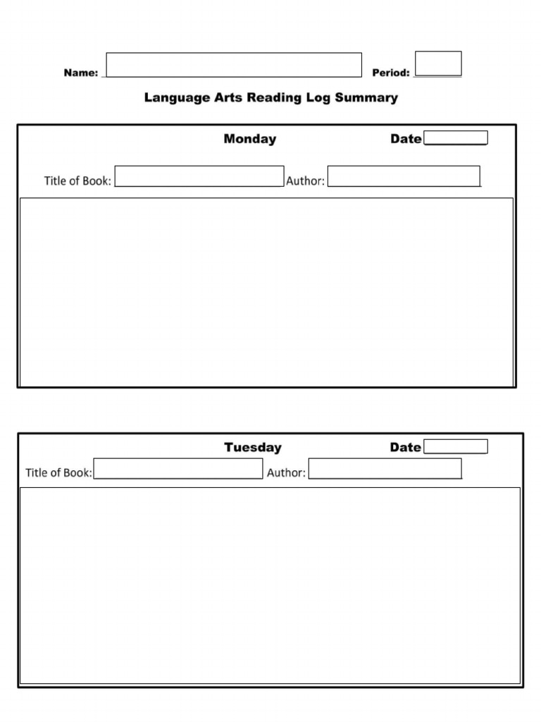 (Template) Digital Reading Log | PDF
