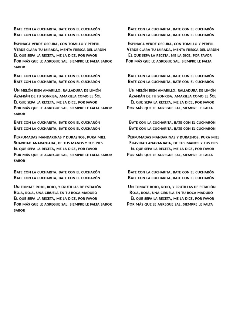 Bate Con La Cucharita | PDF