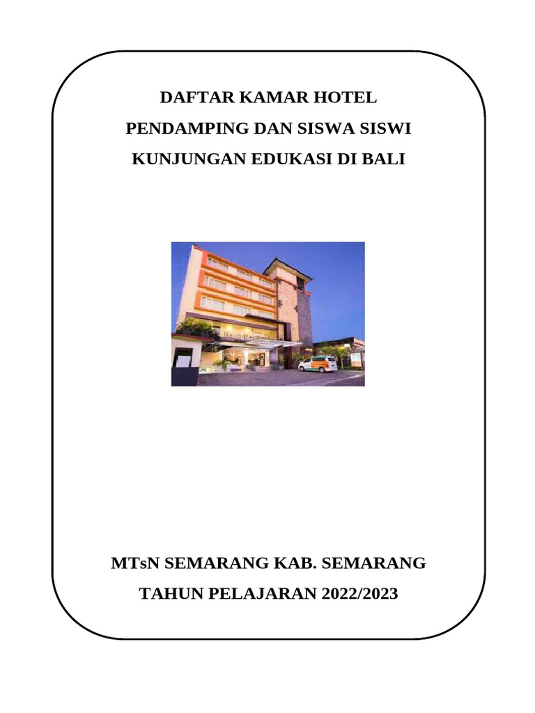 Daftar Kamar Hotel | PDF