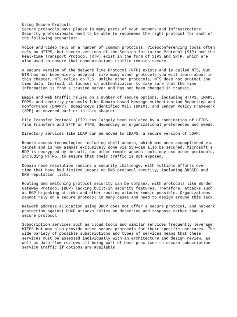 Using Secure Protcols | PDF | Session Initiation Protocol | File Transfer Protocol