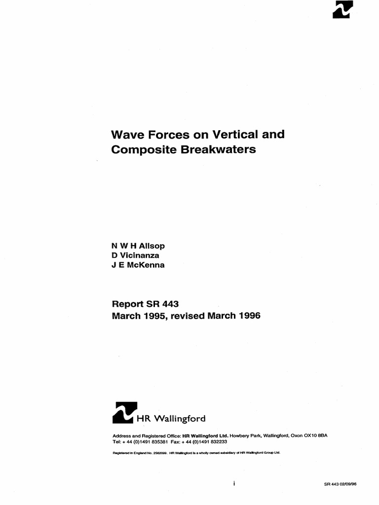 Waves Forces Vertical Composite Breakwaters | PDF | Motion (Physics) | Oscillation