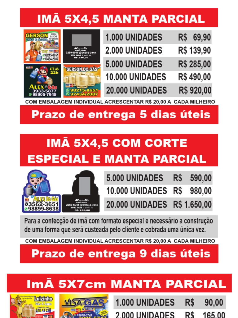 Preços de Imãs e Panfletos Personalizados | PDF