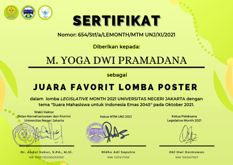 Juara Favorit Poster Legislative UNJ 2021 | PDF