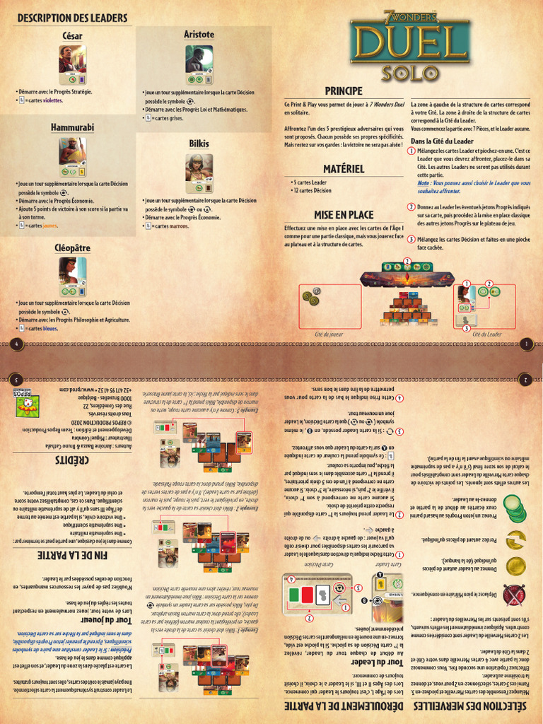 7 Wonders Duel - Solo Rules e Sheets | PDF