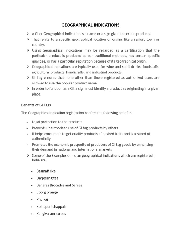 Geographical Indications | PDF | Intellectual Property | Trips Agreement