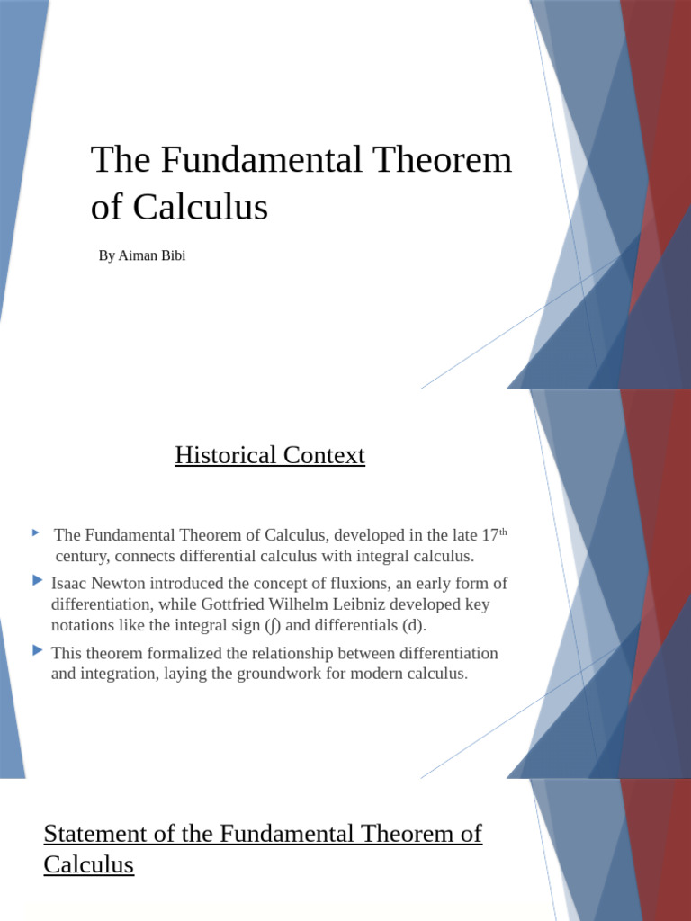 The Fundamental Theorem of Calculus | PDF