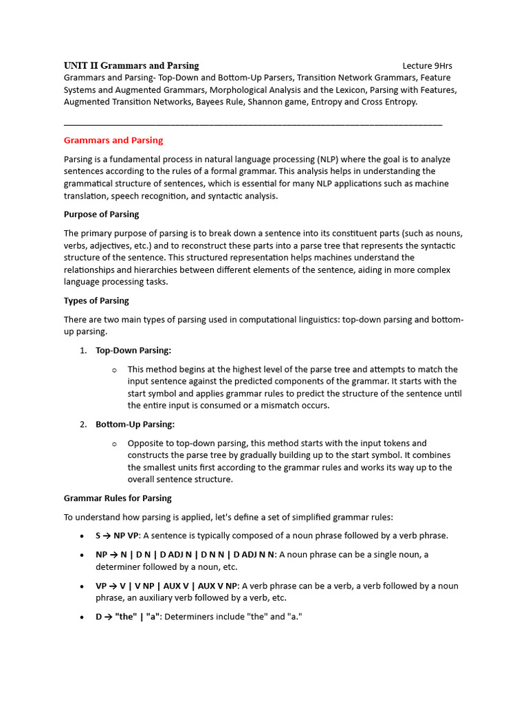 NLP - UNIT II | PDF | Morphology (Linguistics) | Parsing NLP - UNIT II | PDF | Morphology (Linguistics) | Parsing