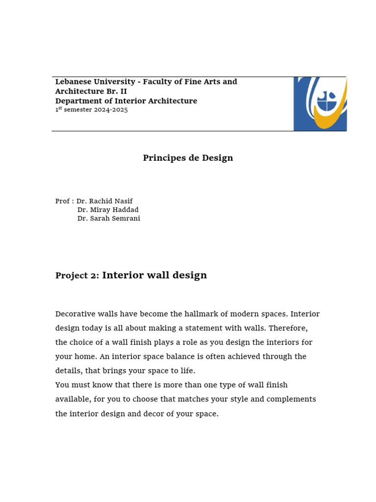 wall design | PDF | Interior Design | Composition (Visual Arts)