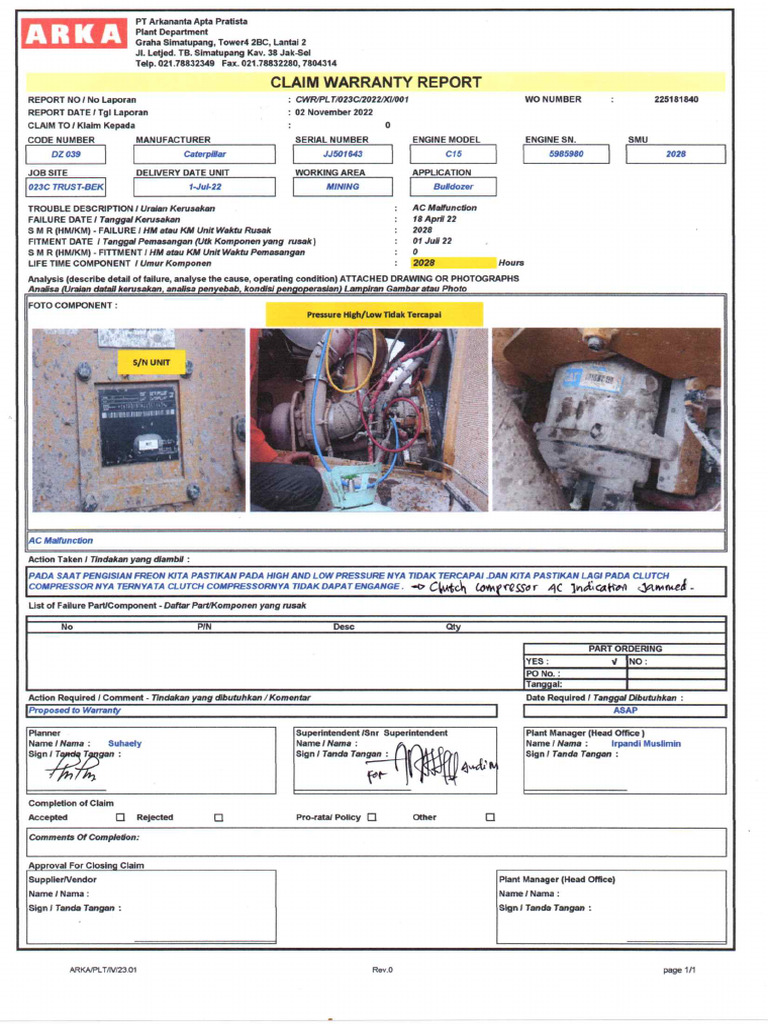 CWR DZ 039 AC Malfunction | PDF