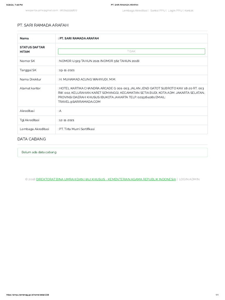 Pt. Sari Ramada Arafah | PDF