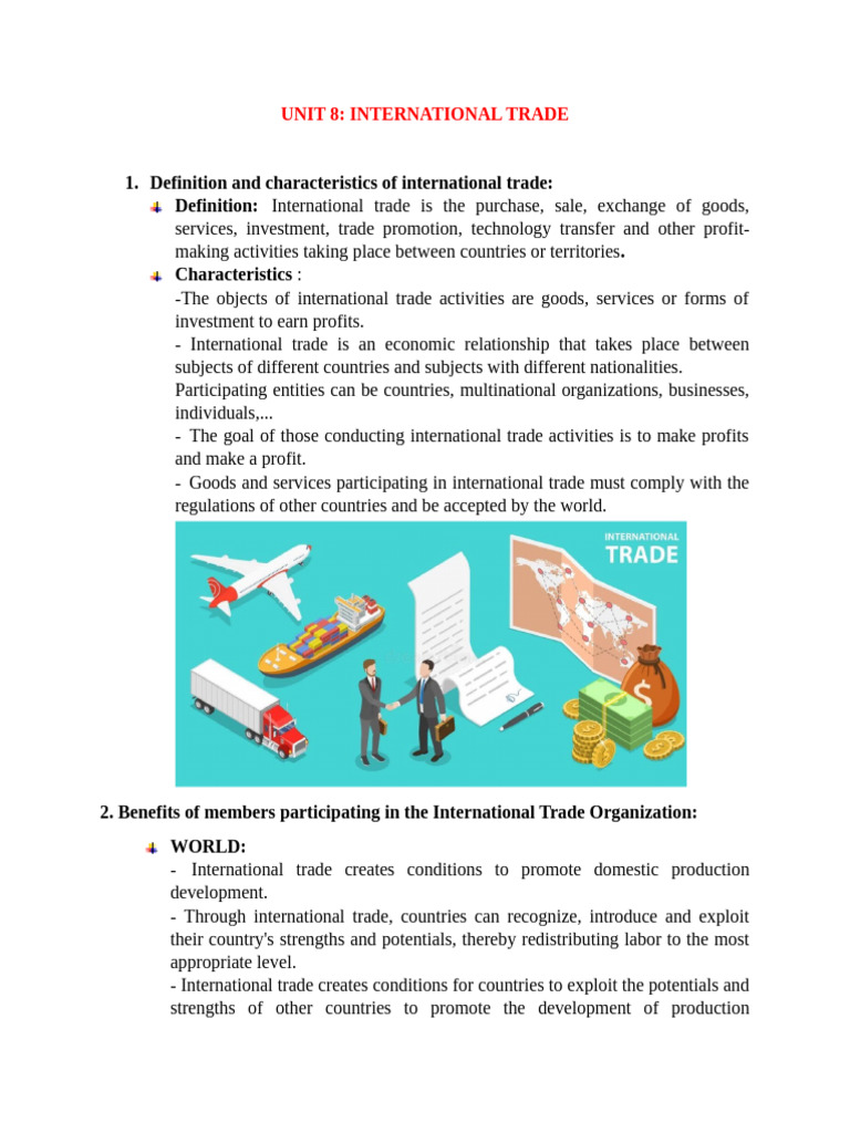 UNIT 8.international Trade | PDF