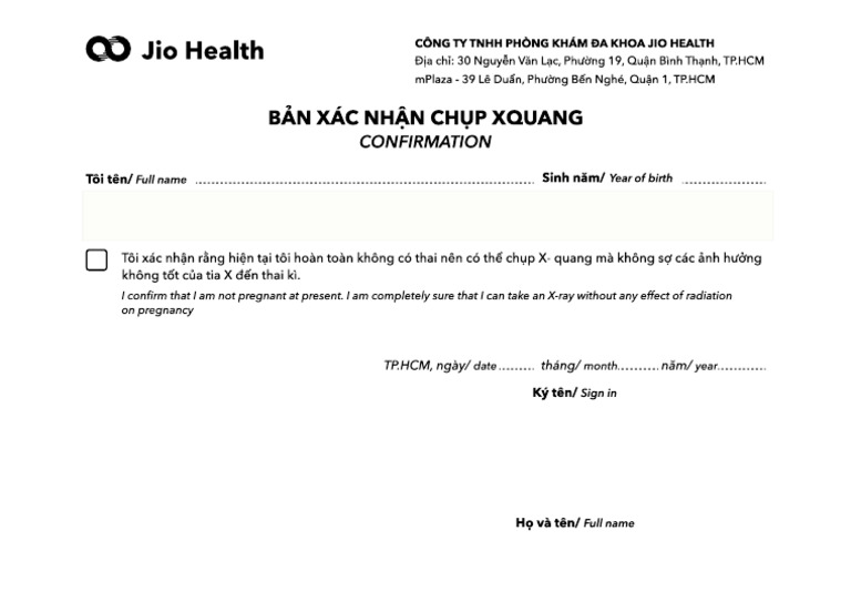 A5 - Bản xác nhận chụp X quang | PDF