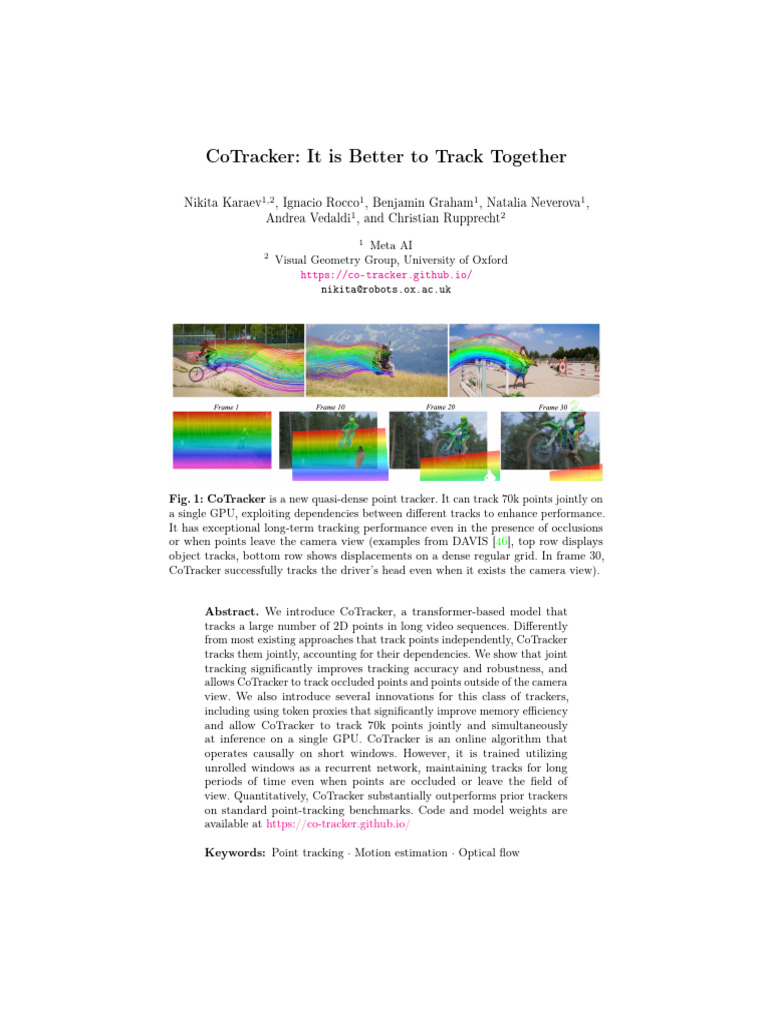 Cotracker: It Is Better To Track Together | PDF | Applied Mathematics ...