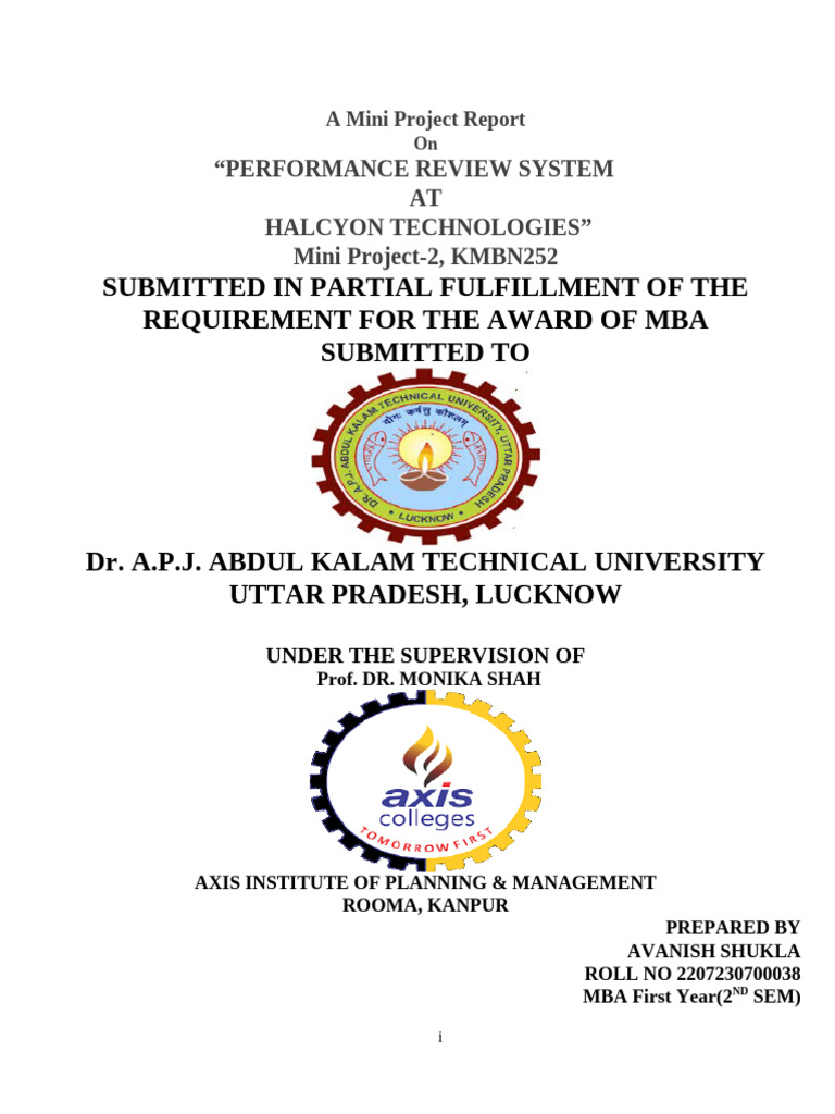 Mini Project Avnish Shukla | PDF | Performance Appraisal | Employment