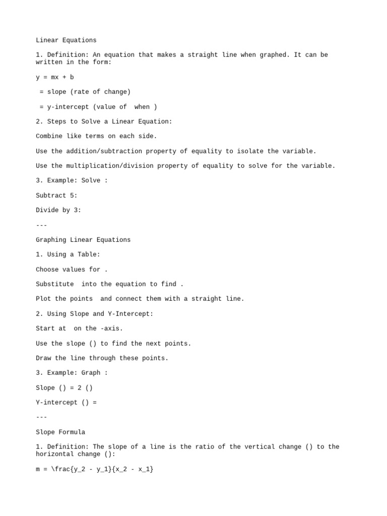 Understanding Linear Equations | PDF