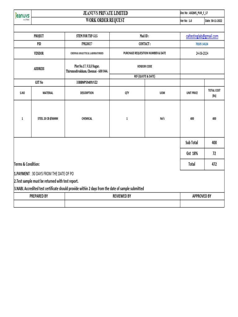 PR REQUEST SHEET | PDF