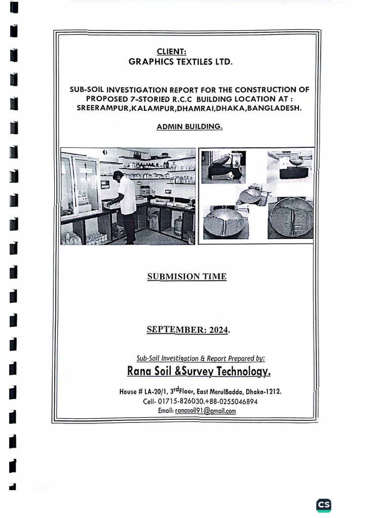 Soil Test Report of Admin Building | PDF | Casing (Borehole) | Deep ...