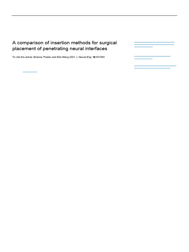 A Comparison of Insertion Methods For Surgical Placement of Penetrating ...