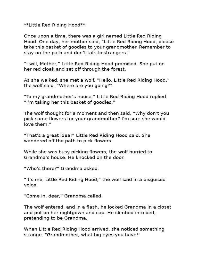 Little Red Riding Hood | PDF