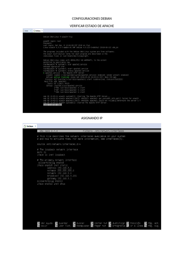 CONFIGURACIONES DEBIAN | PDF