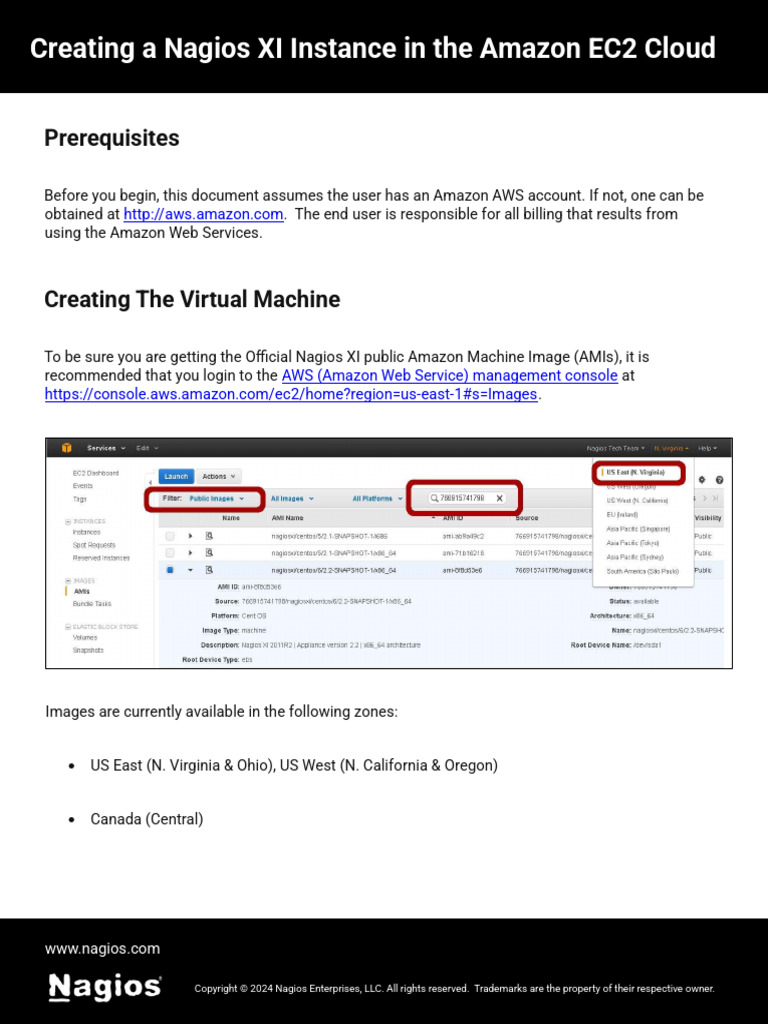 Creating A Nagios XI 2024 Instance in Amazon EC2 | PDF | Superuser | Amazon Web Services
