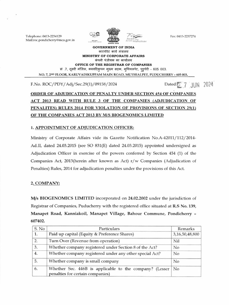 Corporate Penalty Adjudication Notice | PDF | Securities (Finance ...