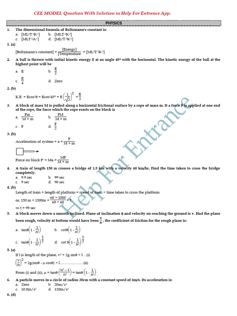 CEE Model Question Solution in Help For Entrance 2 | PDF | Redox ...