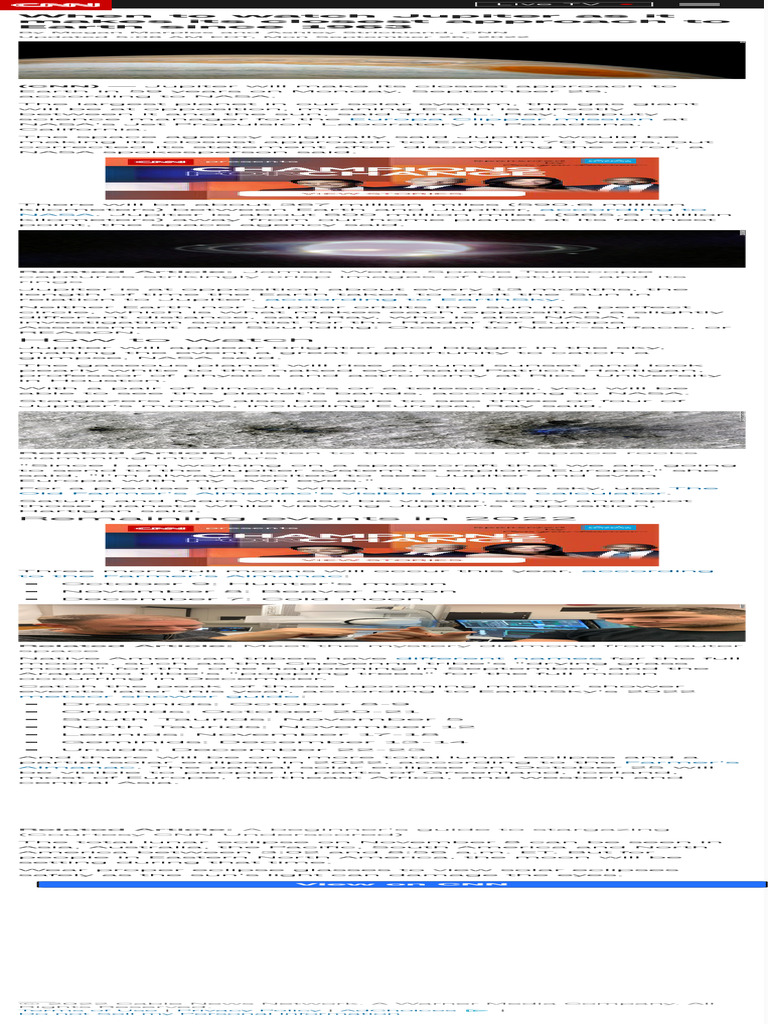 Jupiter Opposition To Bring It Closest To Earth in 59 Years - CNN | PDF ...