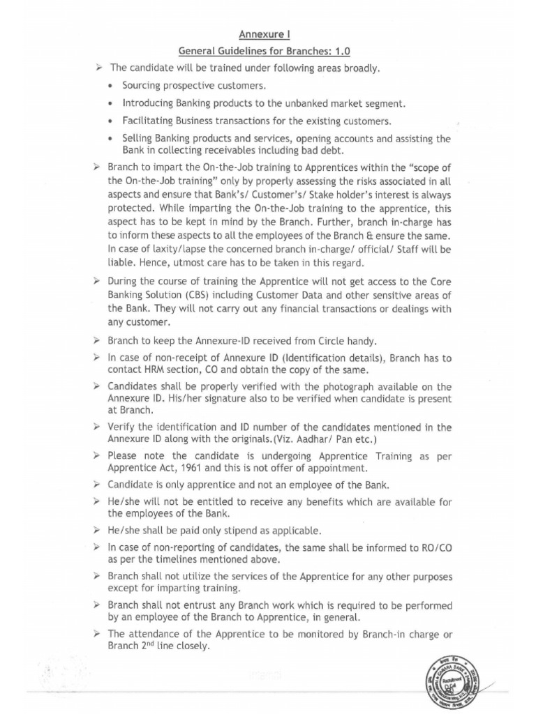 Apprentice General Guidelines | PDF