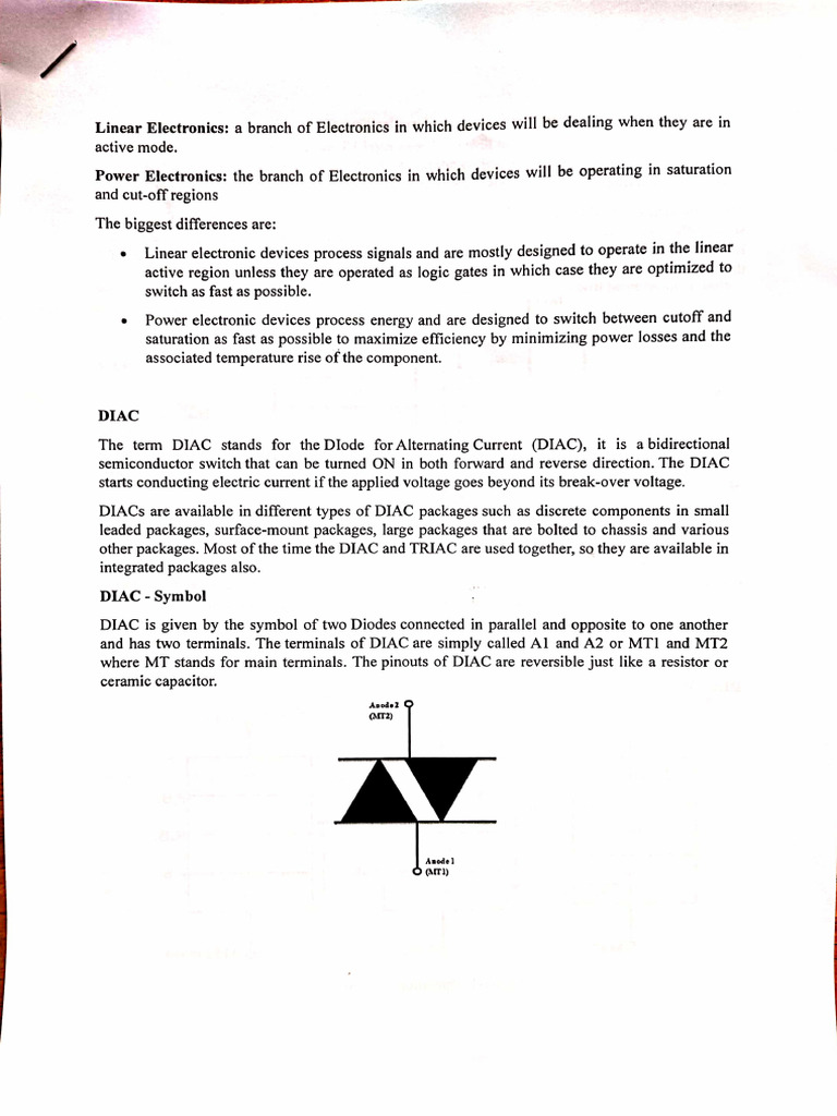 Power Electronics Sheet 2 DIAC | PDF
