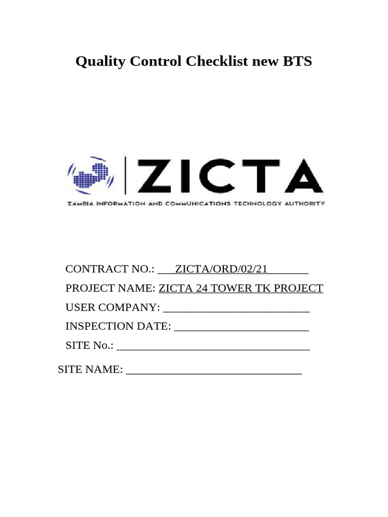 005 ZICTA Project PAT Signature Confirmation Page BTS | PDF | Mobile ...