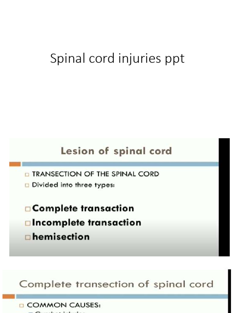 Spinal Cord Injury Stages Syndromes Pdf