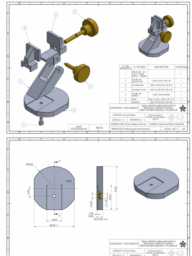 2.planos Base Micrómetro | PDF