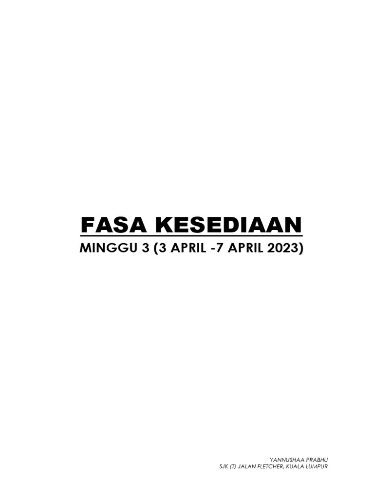 Minggu 3 Jadual Transisi | PDF